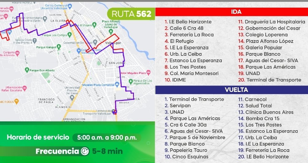 Estas son todas las rutas que tendrán los buses del SIVA | Semanario La ...