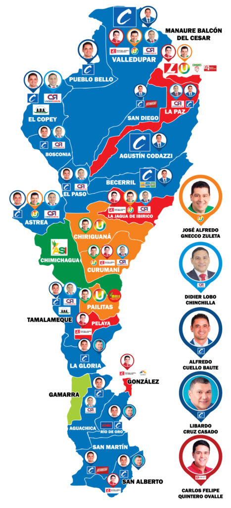 Así quedó el mapa político del Cesar | Semanario La Calle